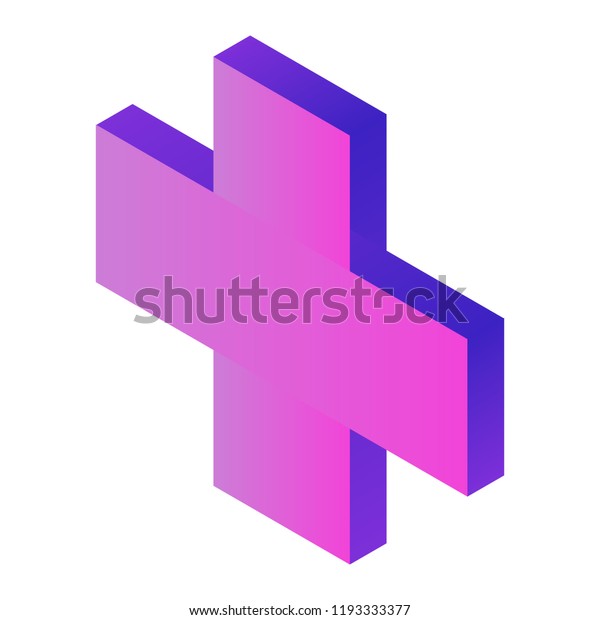 Purple Plus Sign Icon Isometric Purple Stock Vector (Royalty Free ...