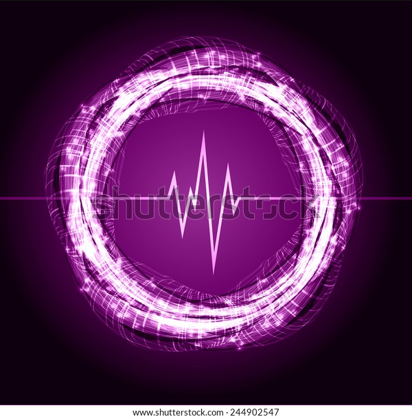 Purple Pulse Light Abstract Technology Background Stock Vector (Royalty ...