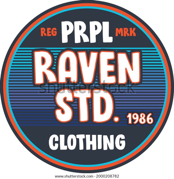 Purple Raven Round Logo Tshirt Design Stock Vector (Royalty Free ...