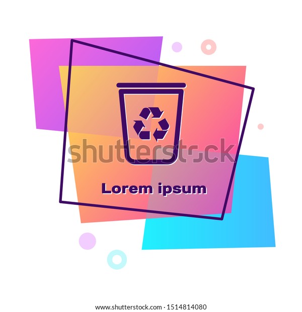 Purple Recycle Bin Recycle Symbol Icon Stock Vector (Royalty Free ...