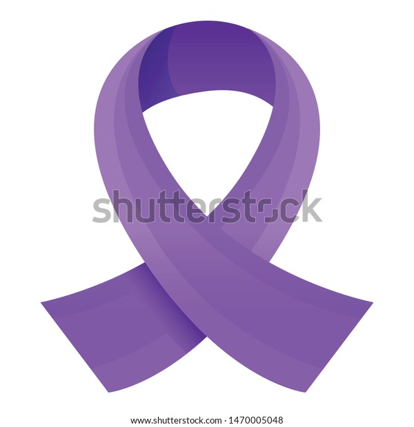 Purple Ribbon Icon Cartoon Purple Ribbon Stock Vector (Royalty Free ...