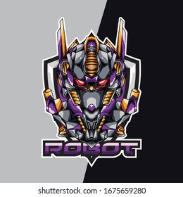 Purple Robot Head E Sport Logo Stock Vector (Royalty Free) 1675659280 ...