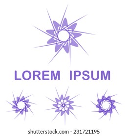 Purple Round Logo Design Set Business Stock Vector (Royalty Free ...
