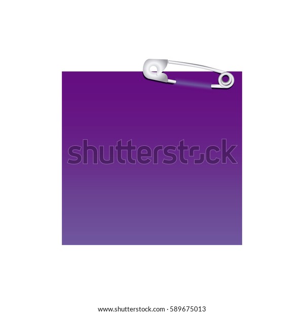 Purple Safety Pin Inside Letters Vector Stock Vector (Royalty Free ...