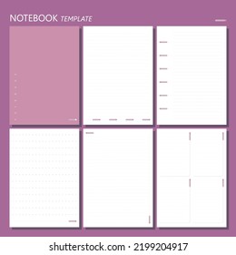 Purple Simple Journal Planner Template Stock Vector (Royalty Free ...