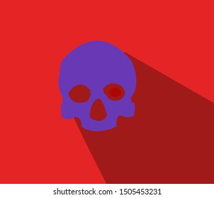 Purple Skull Icon Shadow On Red Stock Vector (Royalty Free) 1505453231