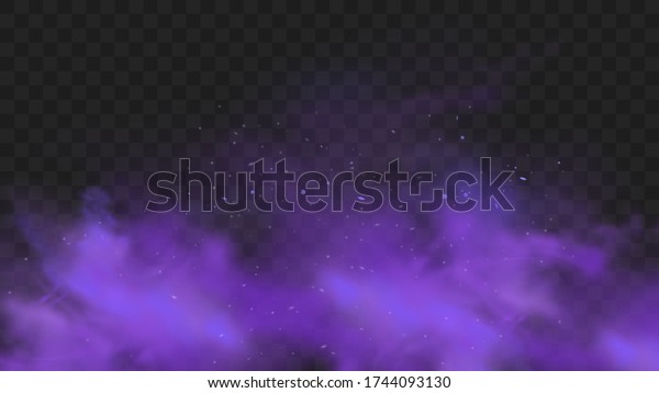 Purple Smoke Isolated On Transparent Dark Stock Vector (Royalty Free ...