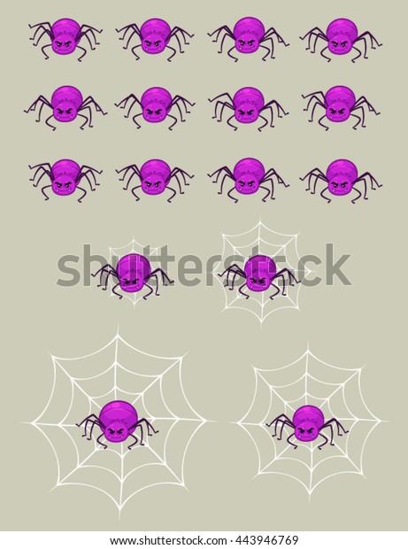 Purple Spider Game Sprites Suitable Side: vetor stock (livre de ...