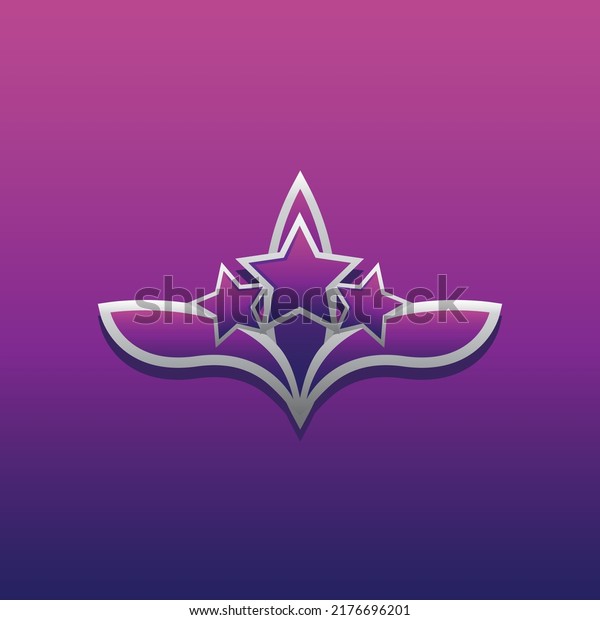Purple Star Badge Vector Design Stock Vector (Royalty Free) 2176696201 ...