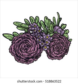 Purple Vector Flowers Stock Vector (Royalty Free) 518863522 | Shutterstock