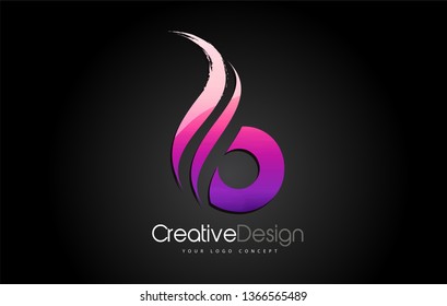 Purple Violet B Letter Design Brush Stock Vector (Royalty Free) 1366565489