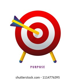 Purpose Arrow Target Vector Illustration Flat Stock Vector (Royalty ...