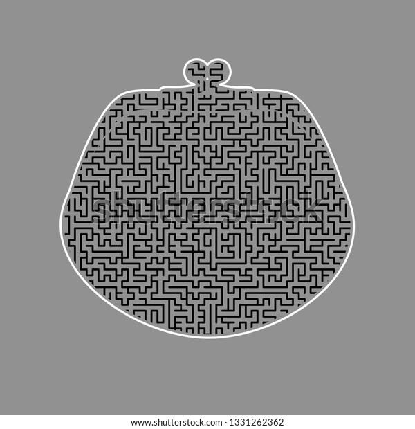 Purse Sign Illustration Vector Black Maze Stock Vector (Royalty Free ...