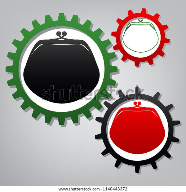 Purse Sign Illustration Vector Three Connected Stock Vector (Royalty ...