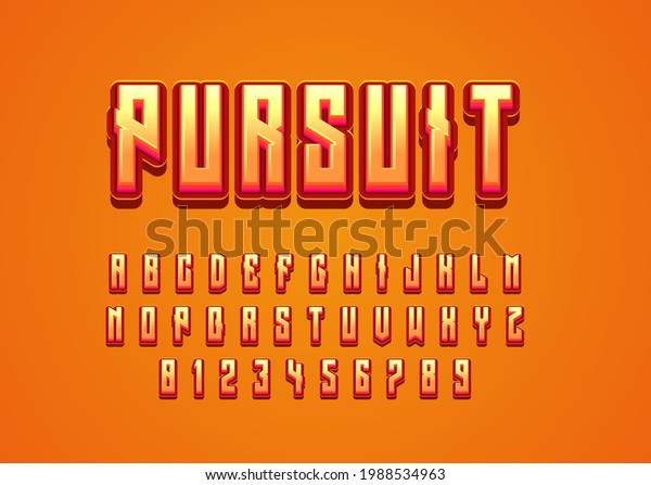 Pursuit 3d Orange Game Logo Text Stock Vector (Royalty Free) 1988534963 ...