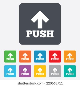 Push Action Sign Icon Press Arrow Stock Vector (Royalty Free) 220163641