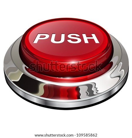 Push Button 3 D Red Glossy Metallic Vector de stock (libre de regalías ...