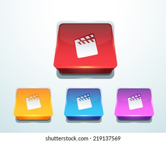 Push Button Movie Icon Set Stock Vector (Royalty Free) 219137569 ...