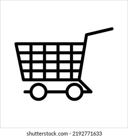 Push Cart Icon On White Background Stock Vector (Royalty Free ...