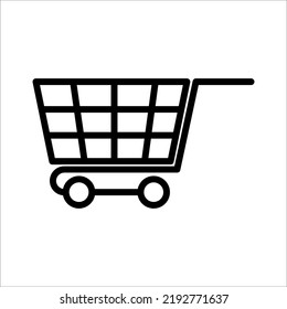 Push Cart Icon On White Background Stock Vector (Royalty Free ...