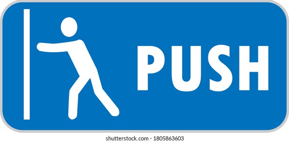 Push Door Sign Illustration Print Stock Vector (Royalty Free ...