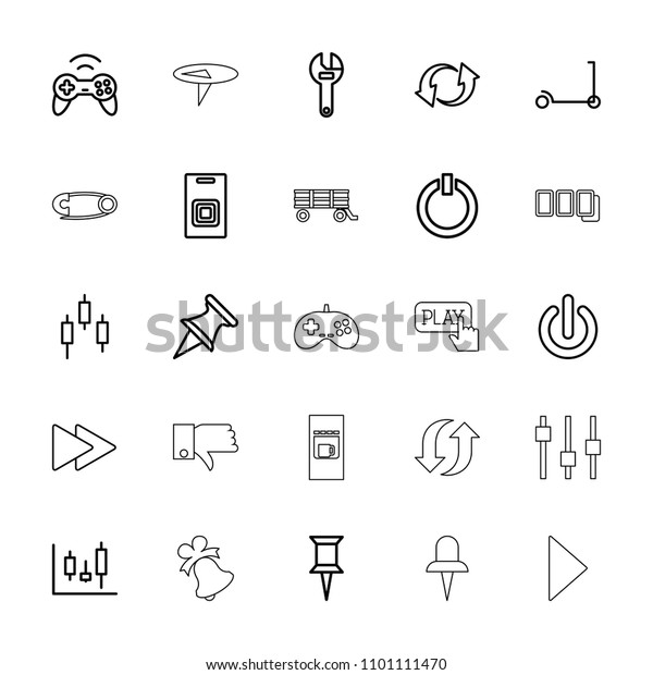 Push Icon Collection 25 Push Outline Stock Vector (Royalty Free ...