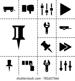 Push Icons Set 13 Editable Filled Stock Vector (Royalty Free) 781657366 ...