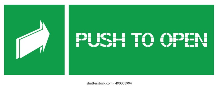 Push Open Sign Information Poster Enjoining Stock Vector (Royalty Free ...