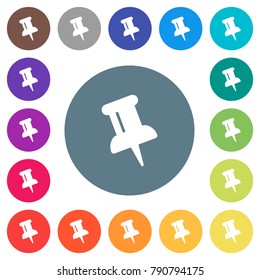 Push Pin Flat White Icons On Stock Vector (Royalty Free) 790794175 ...