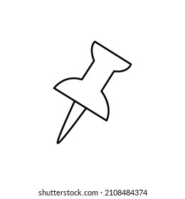 Push Pin Icon Black Line Style Stock Vector (Royalty Free) 2108484374 ...