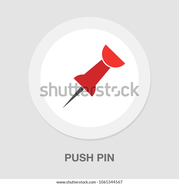 Push Pin Icon Paper Attachment Symbol Stock Vector (Royalty Free ...