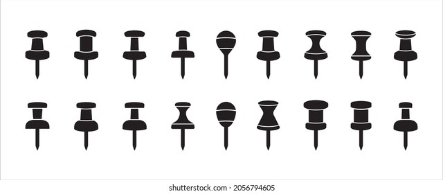 Push Pin Icon Set Map Push Stock Vector (Royalty Free) 2056794605 ...