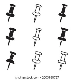 Push Pin Icon Set Push Pin Stock Vector (Royalty Free) 2003980757 ...