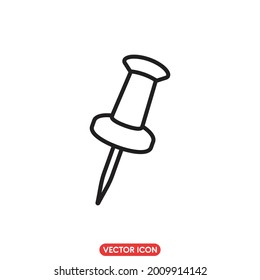 Push Pin Icon Push Pin Sign Stock Vector (Royalty Free) 2009914142 ...