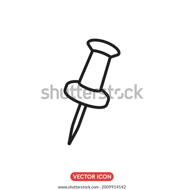 Push Pin Icon Push Pin Sign Stock Vector (Royalty Free) 2009914142 ...
