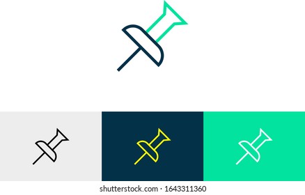 Push Pin Line Art Icon Vector Stock Vector (Royalty Free) 1643311360 ...