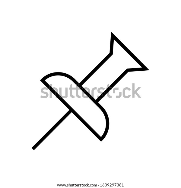Push Pin Line Art Vector Icon: เวกเตอร์สต็อก (ปลอดค่าลิขสิทธิ์ ...