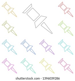 Push Pin Multi Color Icon Simple Stock Vector (Royalty Free) 1396039286 ...