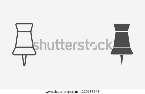 Push Pin Outline Filled Vector Icon Stock Vector (Royalty Free ...