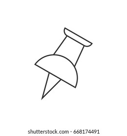 Push Pin Outline Icon Stock Vector (Royalty Free) 668174491