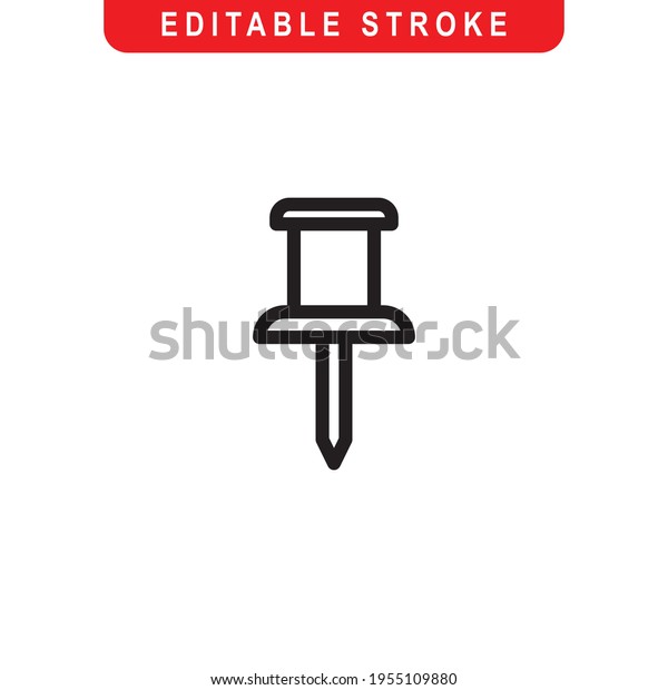 Push Pin Outline Icon Push Pin Stock Vector (Royalty Free) 1955109880 ...