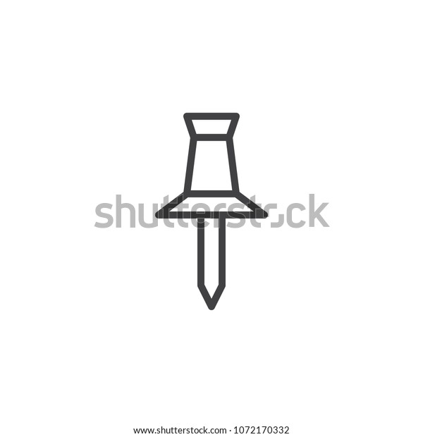 Push Pin Outline Icon Linear Style Stock Vector (Royalty Free ...