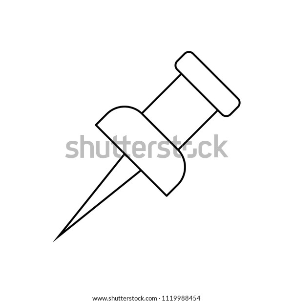 Push Pin Vector Icon Bulletin Symbol Stock Vector (Royalty Free ...