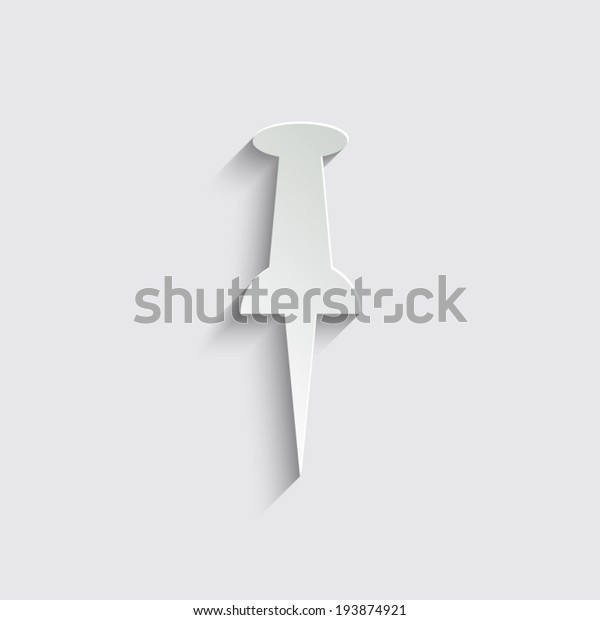 Pushpin Icon Shadow On Grey Background Stock Vector (Royalty Free ...
