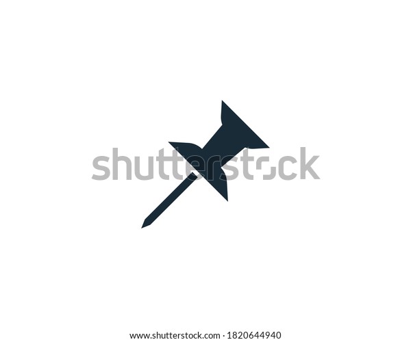 Pushpin Icon Vector Logo Template Illustration Stock Vector (Royalty ...