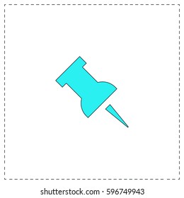 Pushpin Outline Vector Icon Black Editable Stock Vector (Royalty Free ...