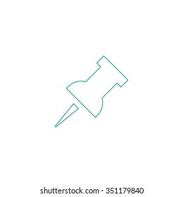 Pushpin Outline Vector Icon On White Stock Vector (Royalty Free ...