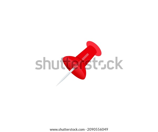 Vektor Stok Pushpin Vector Isolated Icon Emoji Illustration (Tanpa ...