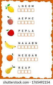 Put Letters Correct Order Worksheet Education Stock Vector (Royalty ...