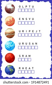 Put Letters Correct Order Worksheet Education Stock Vector (Royalty ...